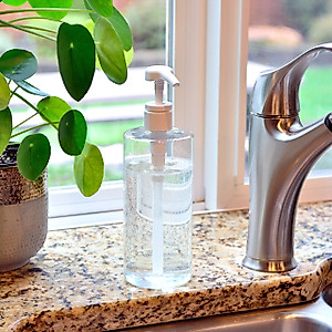 Youngever 4 Pack Pump Bottles for Shampoo 24 Ounce, Empty Shampoo Pump Bottles, Plastic Cylinder with Lockdown-Leak Proof-Pumps