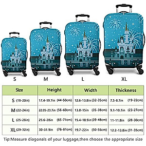 dicilly Luggage Covers for Suitcase Fashion Castle Firework Suitcase Cover Baggage Covers Fit 25-28 Inch Luggage