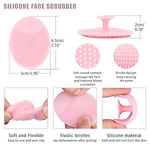 Yebeauty Silicone Facial Cleansing Brush Set of 15, 5pcs Face Scrubber, 5pcs Nose Blackhead Remover and 5pcs Double-Sided Exfoliating Lip Brush Lip Exfoliator Tool for Skincare