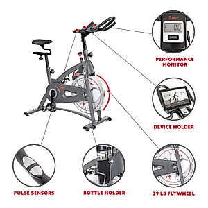 Sunny Health & Fitness Endurance Indoor Cycling Exercise Bike with Magnetic Resistance and Optional Exclusive SunnyFit® App and Smart Bluetooth Connectivity