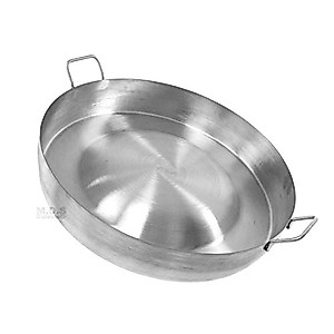 Comal Convex 21.5” Stainless Steel Panza Arriba Heavy Duty Commercial Mexican Griddle Extra High Rim