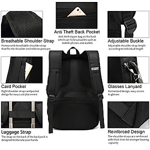 Laptop Backpack 17 Inch Water Resistant Backpacks Durable College Travel Daypack Anti Theft with USB Charging Port Best Gift for Men Women Boys Girls Students(17 Inch, Black)