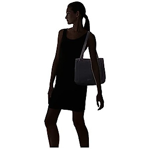 Vera Bradley Women's Microfiber Multi-Compartment Shoulder Satchel Purse, Classic Black, One Size