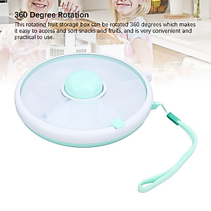 Yechiry Kids Snack Spinner, 360° Rotating Snack Storage Containers, Large Capacity Leakproof Kids Fruit Storage Box Bundle with 5 Compartment Dispenser and Lid for Home Travel