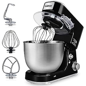 Stand Mixer, CUSIMAX Dough Mixer Tilt-Head Electric Mixer with 5-Quart Stainless Steel Bowl, Dough Hook, Mixing Beater and Whisk, Splash Guard