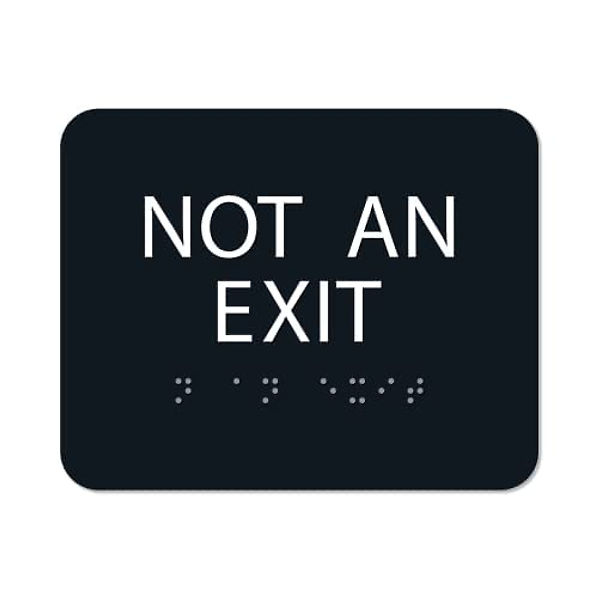 ALPHA DOG ADA SIGNS - Not An Exit Sign with Braille for Your Business, 4x5 Inch, ADA Compliant, Indoor or Outdoor, Easy Installation, Made in the USA, Black