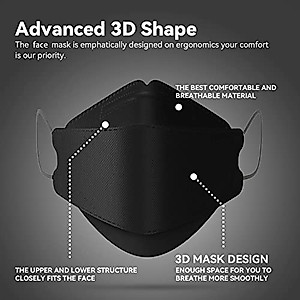 Keangs Face Masks 50 Pack, Soft and Comfortable Disposable Face Masks for Adults And Teens, Black