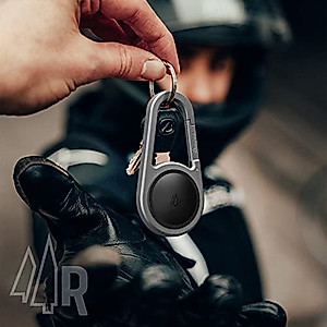 RANGLAND Carabiner AirTag Holder with Keychain - Ultra Durable Shockproof/Waterproof Case with Spring-Loaded Clip (Designed for Apple AirTag) (Aluminum)