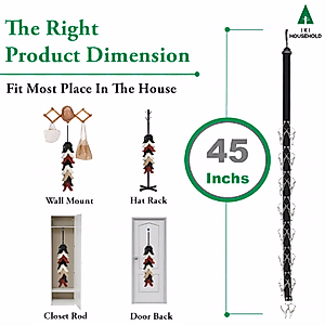 IKI Hat Organizer for Baseball Caps - Holder Closet 2Pack Each 16 Premium Clips, Good Hangers Rod, Display Wall Mount, Easy Storage Racks and Hats, Black