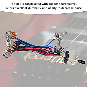 Guitar Wiring Harness Kit, 3 Way Switch 2 Volume 2 Tone 1 Jack 500K Pots for Les Paul LP Guitar Guitar Wiring Kit 1 Vowiring