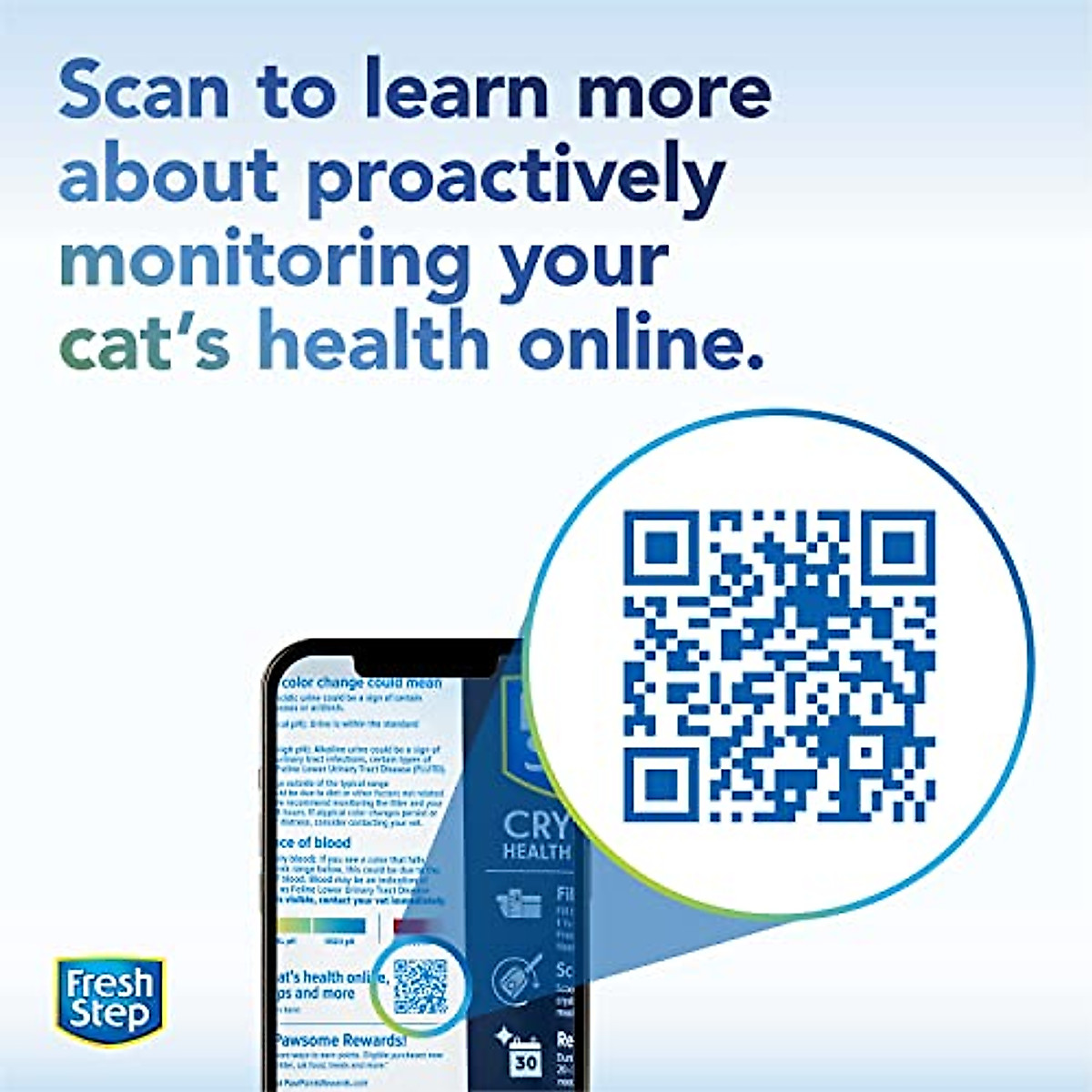 Fresh Step Crystals Health Monitoring Cat Litter, Color-Changing Litter Helps Detect Irregularities in Cat Urine, Controls Odor for 30 Days, 7 lb. Bag