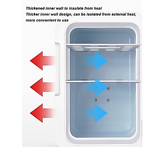 8 Liters Mini Refrigerator, Portable Beverage Refrigerators, Freestanding Car Fridge with LED Light and Mirror for Skincare, Medications, Beverage, Home Dormitory and Travel