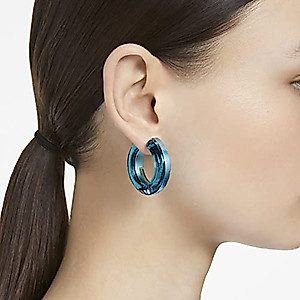 Swarovski Lucent Hoop Earrings, Blue Crystal Cut Hoop Earrings, Part of the Swarovski Lucent Collection