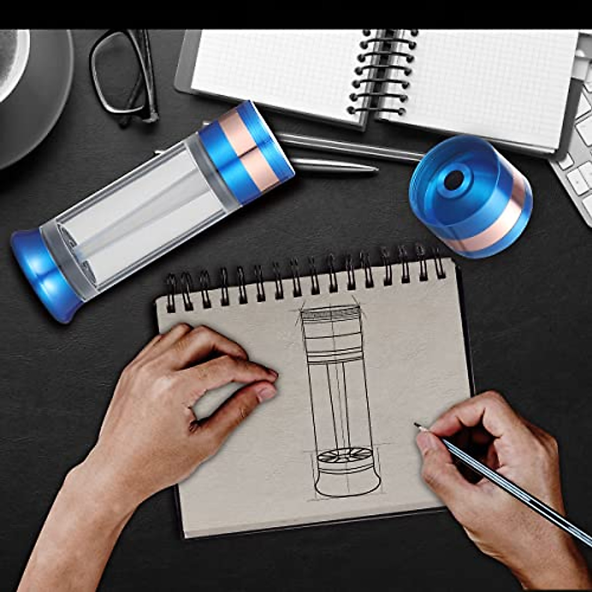 HOKirin 3 in 1 Grinder for Spice,Blue and Gold