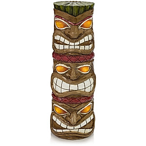 VP Home Triple Tiki Totem Solar Powered LED Outdoor Decor Garden Light