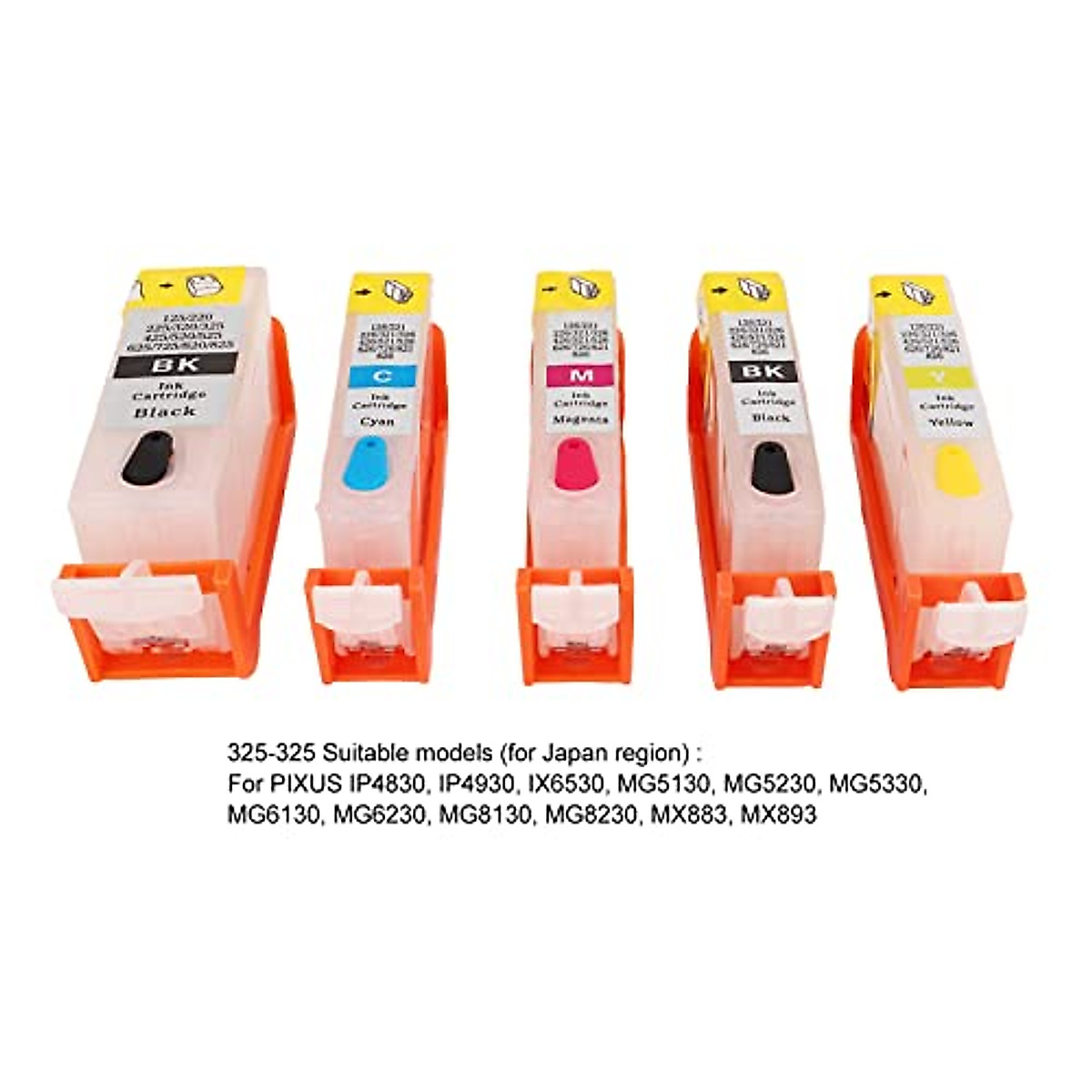 Ink Cartridge, 5 X 4 Color PP Ink Cartridges for Test Paper (325-325)