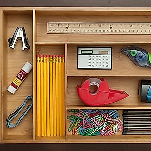 Heim Concept Drawer Organizer Bamboo Cutlery Tray Silverware Organizer/Utensil Holder, Drawer Dividers Organizer for Silverware, Flatware, Knives in Kitchen