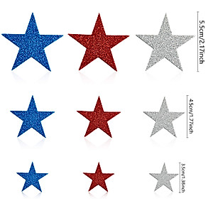 200 Pcs Patriotic Stickers Glitter Star Foam Sticker 4th of July Stickers Self Adhesive Small Star Stickers Independence Day Handmade Decors for 4th of July Decor Kid's Arts Craft Supplies