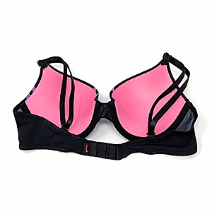 Victoria's Secret Pink Wear Everywhere Push-Up Bra, Black Ombre Logo Blue, 38C