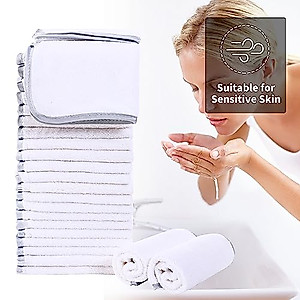 Cosy Family Luxuriously Soft Washcloths Set - 12 x 12 inches - 24 Pack - Quick Drying - Highly Absorbent Coral Velvet Fingertip Towel Bathroom Wash Clothes for Bath, Spa, Facial, Kitchen - White