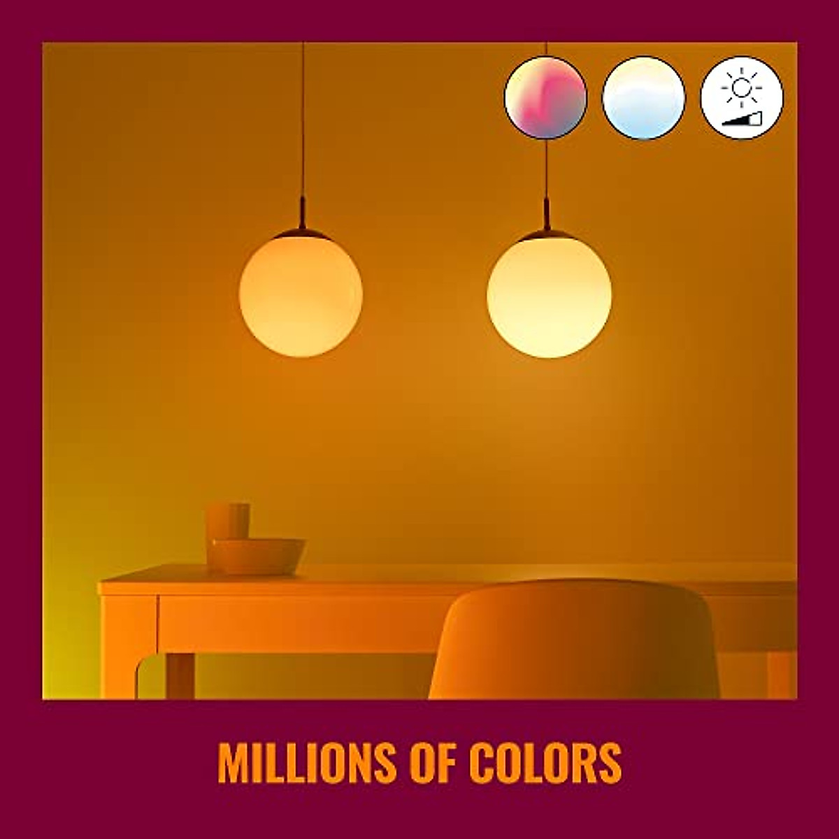 WiZ Connected Color B12 Smart WiFi Light Bulb with E26 Cap, 2200K - 6500K + RGB, 16 Million Colors, Smart Control with WiZ App, Works with Alexa, Google Assistant, and Siri Shortcuts, No Hub Required
