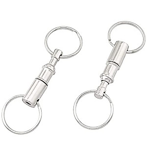 TAODAN 5-Pack Heavy Duty Dual Key Ring Quick Release Detachable Pull-Apart Key 2 Split Rings Keychains Lock Holder Key Accessory