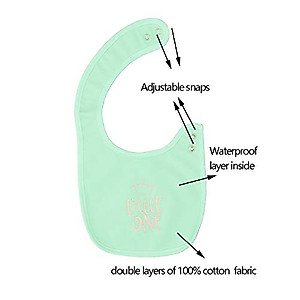 Maiwa Cotton Waterproof Baby Girls' 8 Pack Bibs with Buttons for Teething Drooling Eating