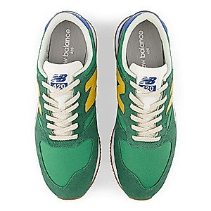 New Balance Unisex-Adult 420 V2 Sneaker, Team Forest Green/Yellow, 12.5 Wide Women/11 Men
