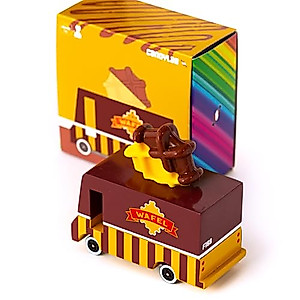 Candylab Toys CANDYCAR® Wooden Food Truck Collection - Waffle Van, Premium Handcrafted Beech Wood Toy Car