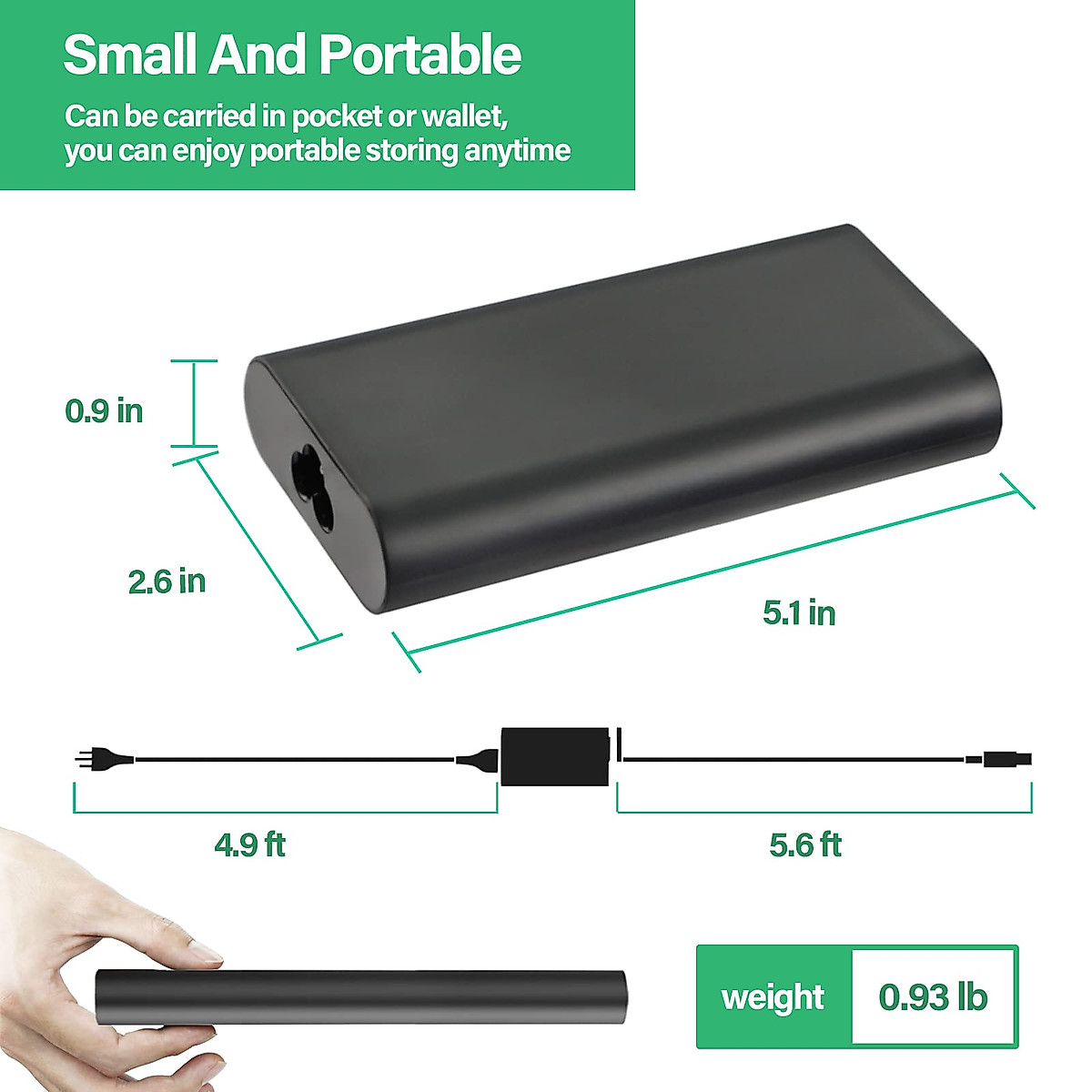 90W USB-C Slim Charger for Dell Latitude 7410 7310 5300 5400 5420 5500 5289 3400 3500 7200 7300 7420 7320 7390 7400 XPS 15 13 12 Inspiron 7506 7706 2-in-1 Precision 3540 3550 LA90PM170 Power Adapter