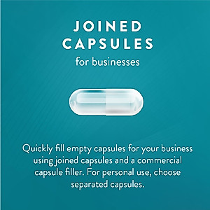 PureCaps USA - Empty Vegetarian Vegan Pill Capsules Size 00, 1,000 Empty Joined Vegetarian Pills, White, Non-GMO Certified, Kosher, Gluten Free, Halal Certified, Preservative Free Pill Capsules Empty