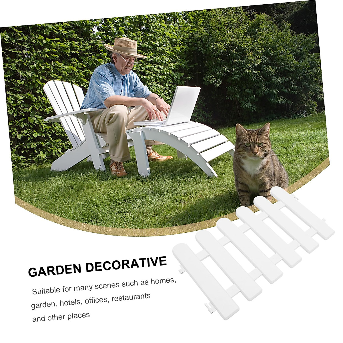 4pcs The Fence Outdoor Decoration Decorative Fences Outdoor Fence Patio Fence Tree Fence Fencing for Yard Garden Edging Dog Fence Outdoor Flower Bed Round Head Campus White Plastic