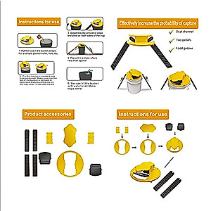 aooboob Mouse Trap Bucket Flip Lid,Mouse Trap Bucket Indoor Outdoor,Humane Mouse Trap,Mouse Trap Bucket Lid Auto Reset | 5 Gallon Bucket Compatible | Mice Mouse Trap Bucket Lid, yellow, 135698