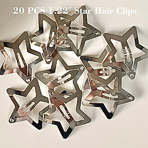20 PCS 1.22" Star Hair Accessories - Non-Slip Metal Snap Clips and Barrettes for Girls & Women, Y2K Style