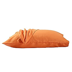 EVOLIVE Ultra Soft Brushed Microfiber Standard Size 20"x30" Pillowcases Pair Set of 2 with Envelope Closure (20"x30" Standard, Orange)