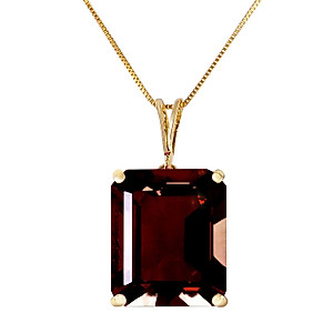 Galaxy Gold GG 14k14" Solid Gold Necklace with 7.0 Carat Octagon-shaped Garnet Pendant