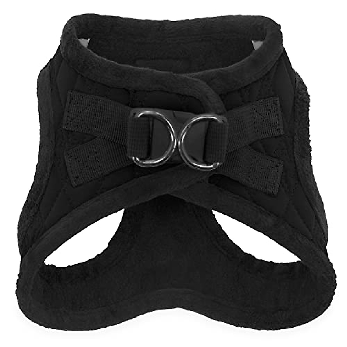 Voyager Step-In Plush Dog Harness – Soft Plush, Step In Vest Harness for Small and Medium Dogs by Best Pet Supplies - Black Plush, S (Chest: 14.5 - 16")