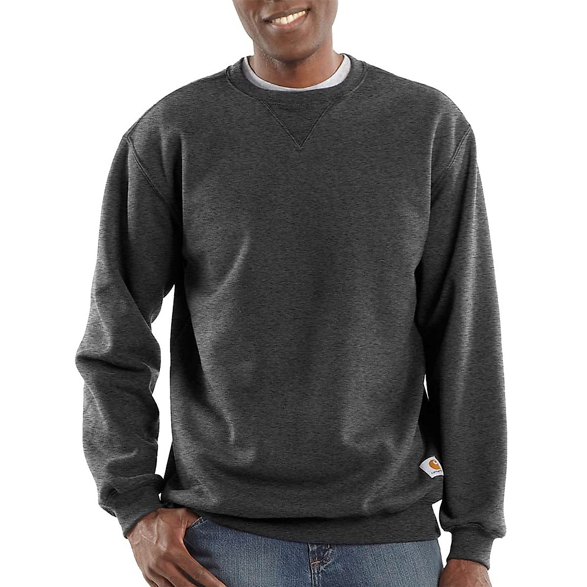 Carhartt Men's Midweight Crewneck Sweatshirt, carbon heather Large