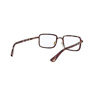Persol PO2473V Rectangular Prescription Eyewear Frames, Brown/Striped Bordeaux/Demo Lens, 49 mm