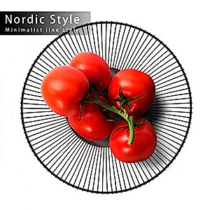 TEETOOKEA Metal Wire Fruit Basket, Creative Minimalist Housewares Metal Iron Fruit Storage Bowls Holder for Kitchen Counter, Home Decor, Table Centerpiece Decorative (Hemisphere)