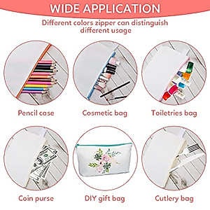 30Pcs Canvas Pencil Pouch Sublimation Blank Makeup Bags in Bulk Cosmetic Bag with Zipper Multi Purpose Blank DIY Craft Bag for Vinyl Projects Travel Toiletry Bag Christmas Gifts 9.8 x 5 x 2 Inch