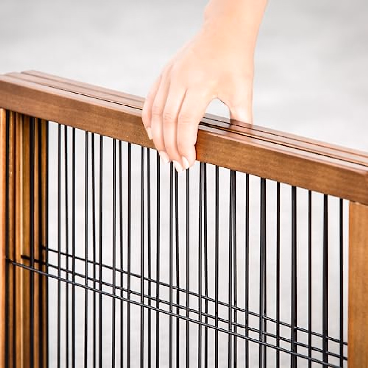 Carlson Pet Products Design Paw 62-Inch Super Wide 3 Panel Premium Wooden Pet Gate,Brown