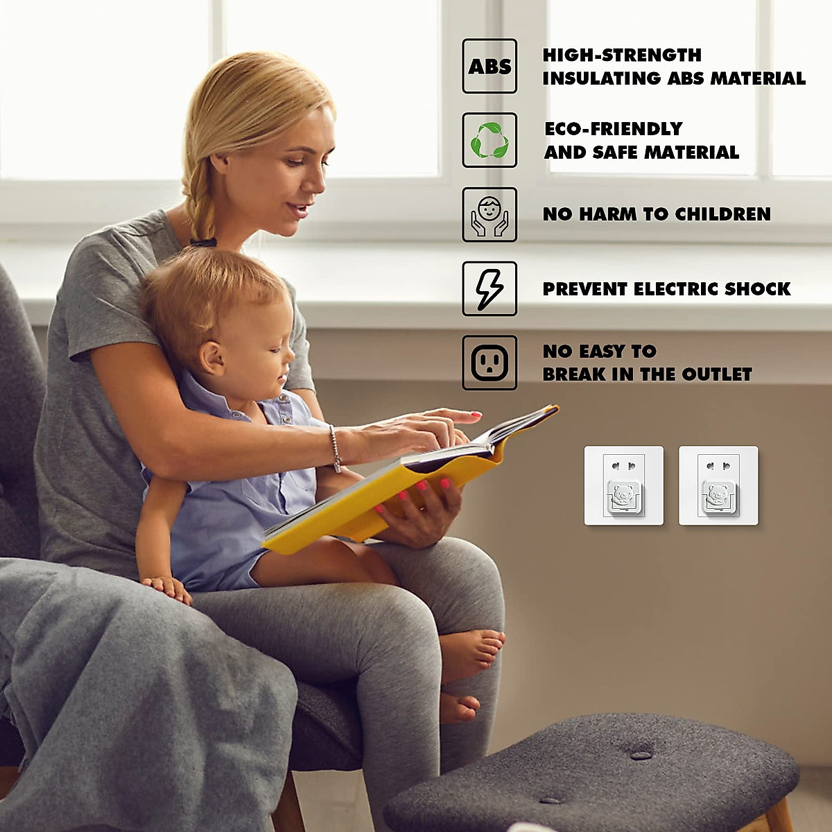 Outlet Covers Baby Proofing (45 Packs), Tinabless Plug Covers for Electrical Outlets, Child Proof Socket Covers for Outlets, Baby Safety Products for Home, Office, Protect Toddlers & Babies