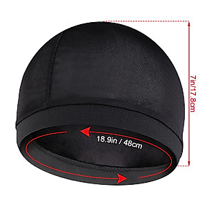 Molain 2Pcs Wave Cap for Men Silky Stocking Caps for 360 540 720 Waves Satin Silk Durag Good Compression Wave Caps Shower Cap Bath Accessories Men's Skullies Beanies