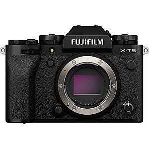 Fujifilm X-T5 Mirrorless Digital Camera Body Bundle, Includes: SanDisk 128GB Extreme PRO SDXC Memory Card, Spare Fujifilm NP-W235 Battery and More (6 Items) (Black)