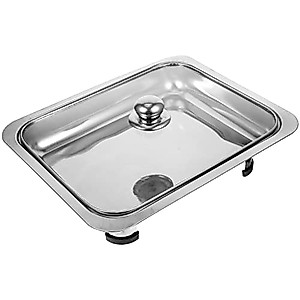 Buffet Food Holder Chafing Dish Buffet Set Rectangular Stainless Steel Chafing Dishes with Glass Lid and Holder Food Warming Tray for Parties Weddings Banquets Events