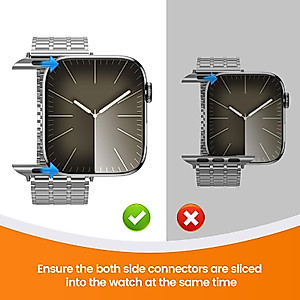 LETOID Magnetic Metal Bands Compatible with Apple Watch Ultra 2/Ultra Band 49mm 46mm 45mm 44mm 42mm 41mm 40mm 38mm, Men Stainless Steel Adjustable Strap for iWatch Series 10 9 8 7 6 5 4 3 2 1 SE