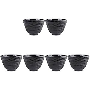 6 Pcs Cast Iron Teacup Tea Cup Traditional Teacups Cast Iron Teaware Restaurant Coffee Mug Sake Cup Mate Cup Mate Tea Beer Bone China Coffee Mugs Japanese Style Teaware Unique Vine
