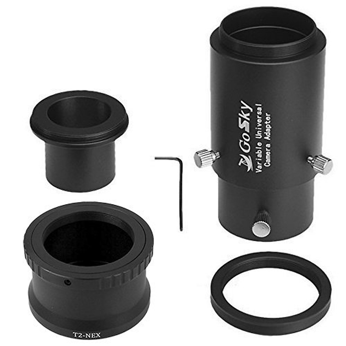 Gosky Deluxe Telescope Camera Adapter Kit for Sony E-Mount (Mirrorless) Cameras (E-Mount - Including NEX, A7 & VG Series)- for Telescope Prime Focus and Eyepiece Projection Photography