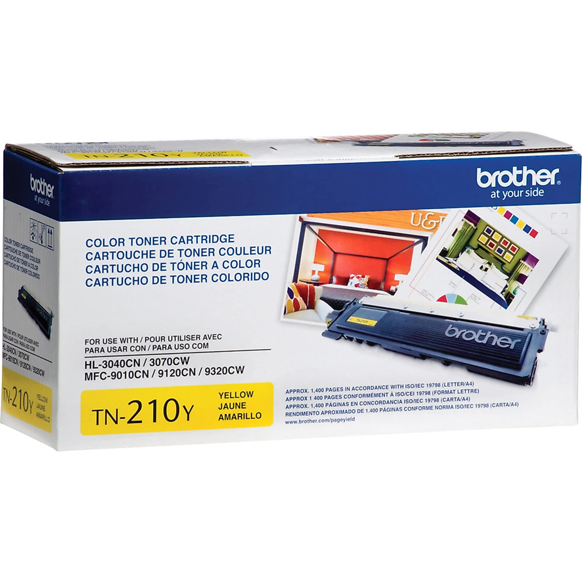 Brother Genuine TN210Y Color Laser Yellow Toner Cartridge, (Package May Vary)